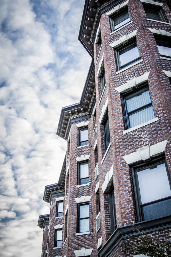 Side of Building with Bay Windows Stock Image - Image of frame, denver ...