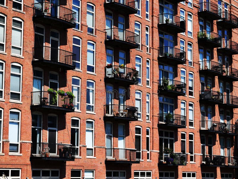 Side of Building with Windows Stock Photo - Image of city, balcony ...