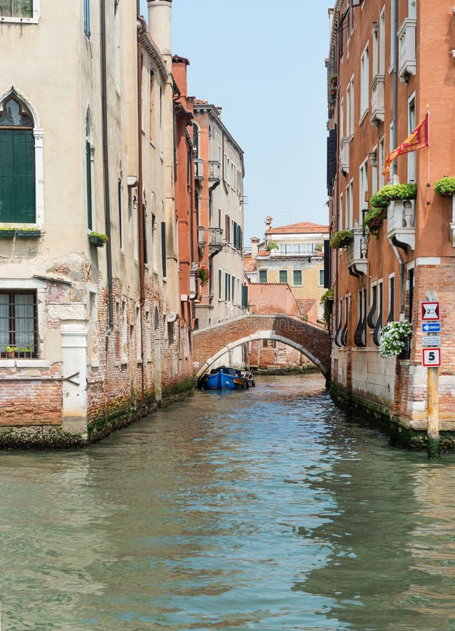 Side Canal in Venice stock photo. Image of destination - 56145274