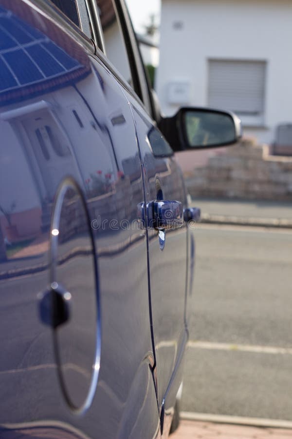The Side of the Car is Blue Stock Photo - Image of lacquer, finish ...