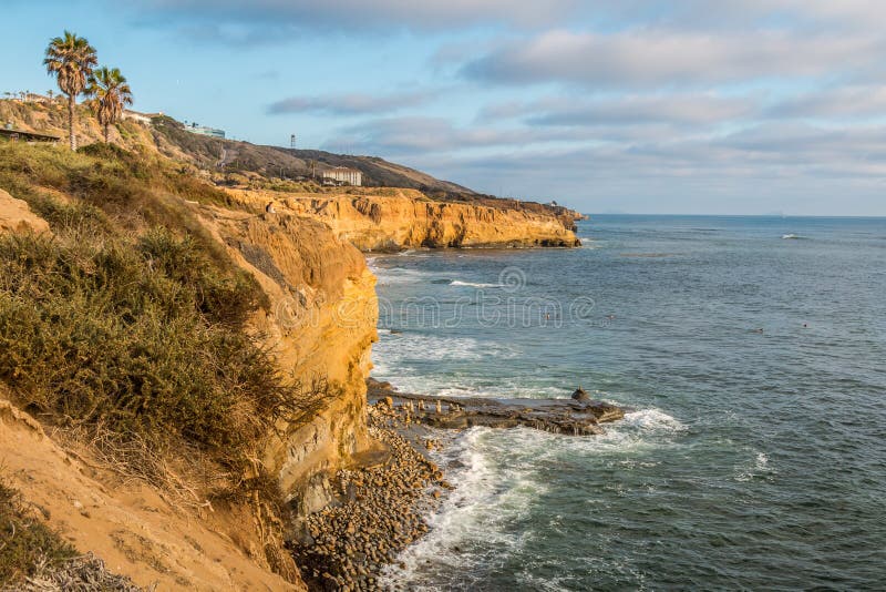 Side of Cliff with Ocean Below at Sunset Cliffs Stock Photo - Image of ...