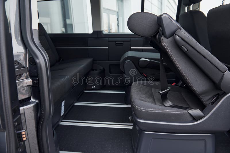 Side Close Up View of Modern Automobile Interior with Movable Seat ...