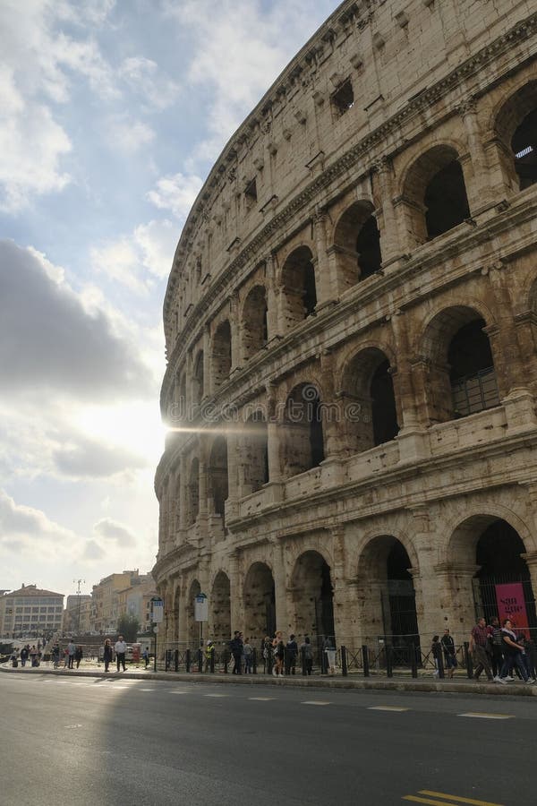 Side of the Colosseum in Rome at Sunset Editorial Photo - Image of ...