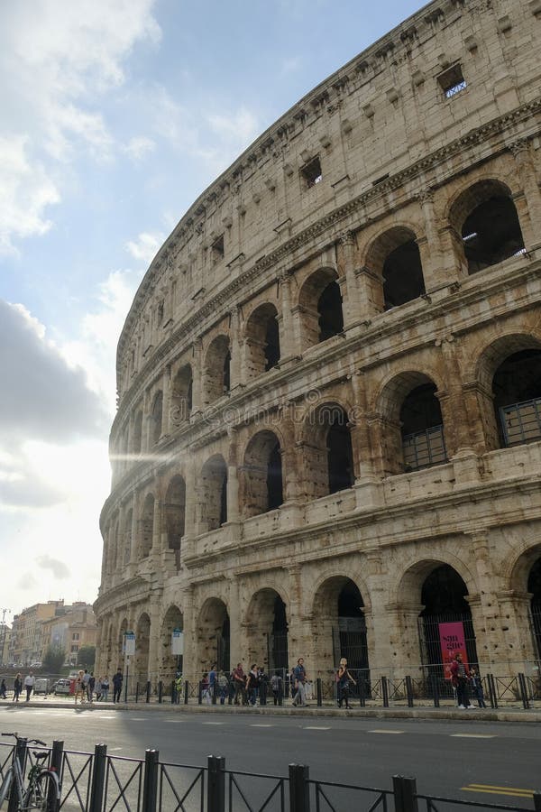 Side of the Colosseum in Rome at Sunset Editorial Photo - Image of ...