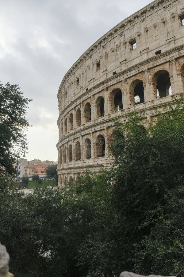 Side of the Colosseum in Rome at Sunset Stock Photo - Image of landmark ...