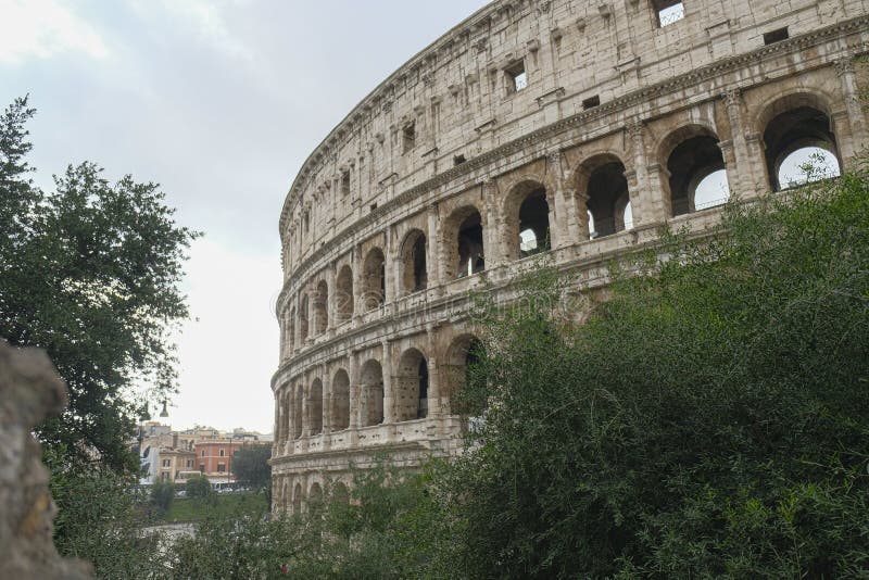 Side of the Colosseum in Rome at Sunset Stock Photo - Image of evening ...