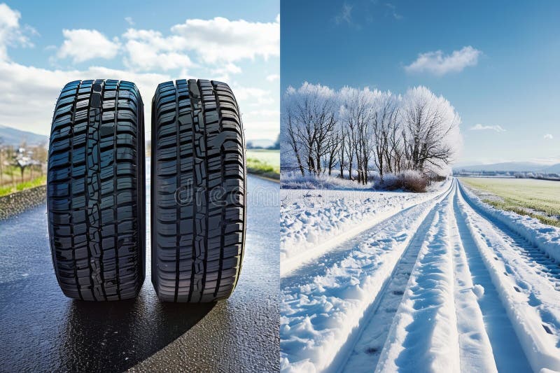 Side by Side Comparison of All-season and Winter Tires. the Image Helps ...