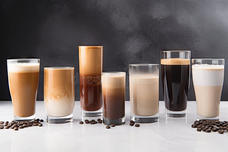 Side-by-side Comparison of Different Types of Coffees, Each with Its ...