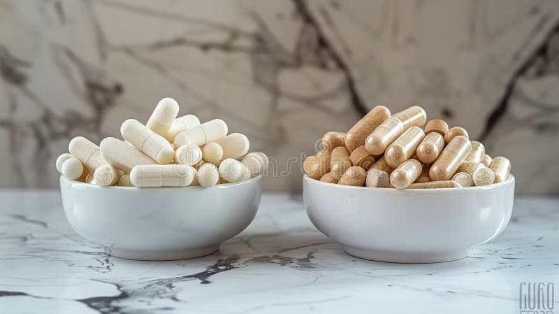 Natural Vs Synthetic Supplements for Muscle Growth Stock Illustration ...