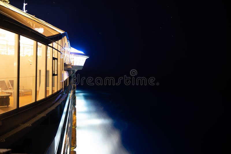 Side of Cruise Ship at Night Stock Photo - Image of side, ship: 148179928