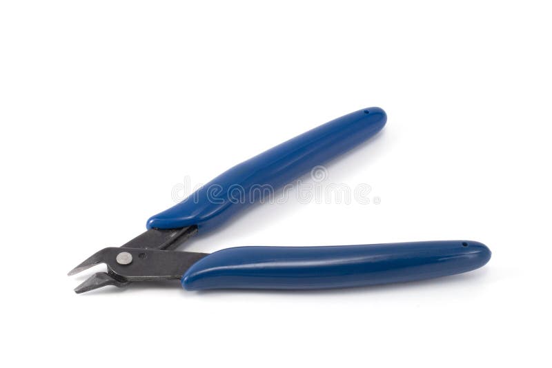 Side Cutters with Blue Handle Isolated Stock Image - Image of isolated ...