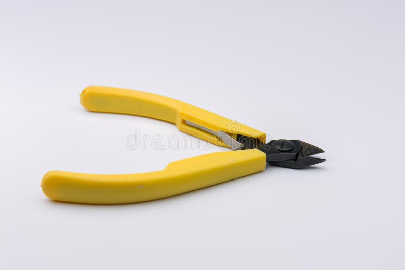 Side Cutters on a White Background Stock Photo - Image of hand, wire ...