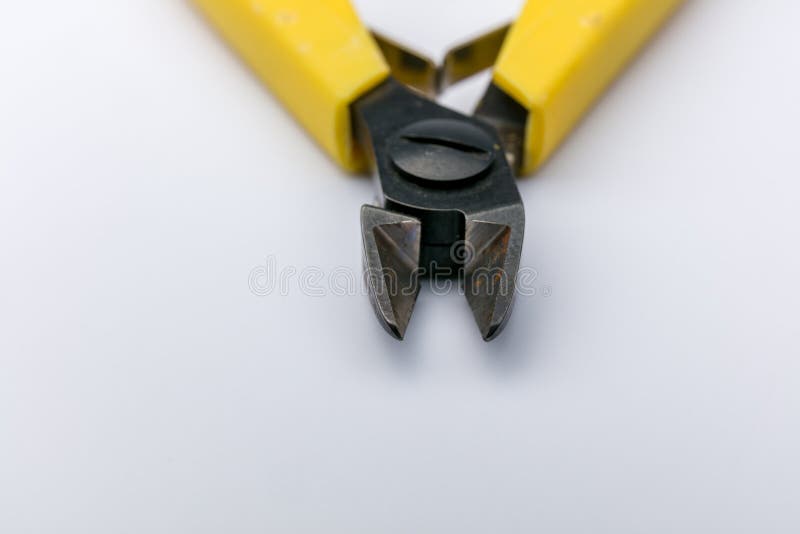 Side Cutters on a White Background Stock Photo - Image of hand, wire ...
