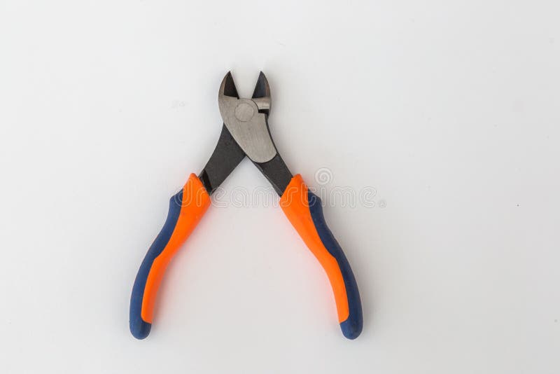 Side Cutters on White Background. Stock Photo - Image of object ...
