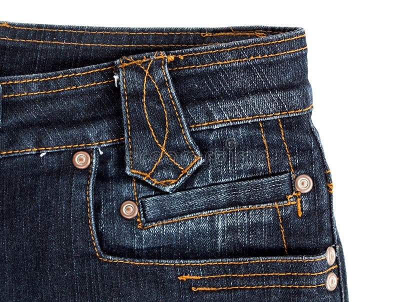 Side denim jeans pocket stock image. Image of isolated - 37034749