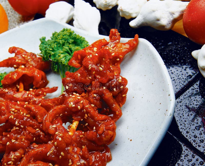 Side Dish stock photo. Image of skewered, chicken, garnish - 677334