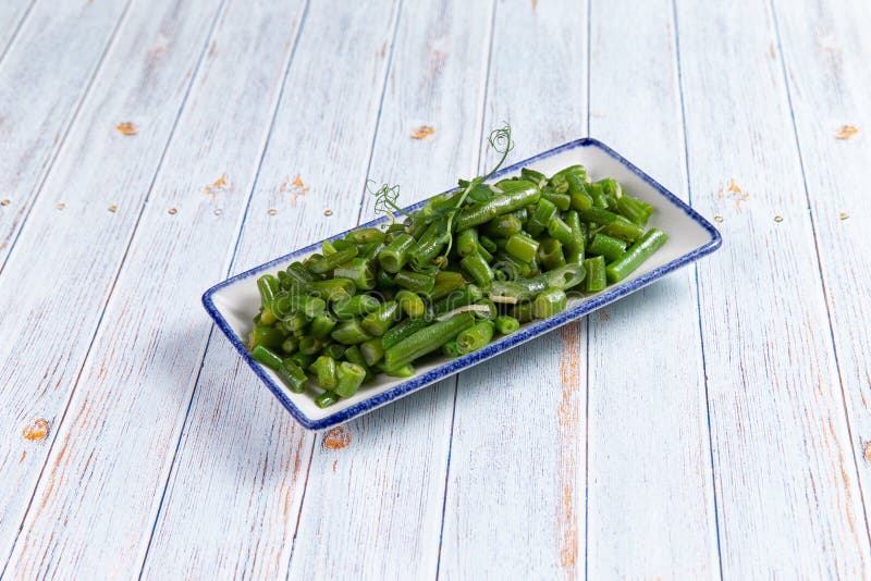 Side dish of bean stalks stock image. Image of flakes - 179203235