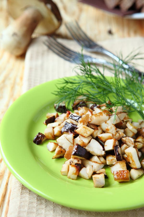 A Side Dish of White Mushrooms, Ceps Stock Image - Image of antipasti ...