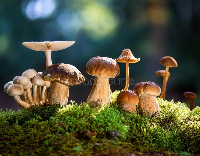 Side-by-side Display of Edible and Non-edible Mushrooms in Natural ...