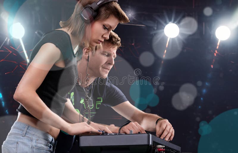 DJs Profiles Highlighted by Performance S Dynamic Lighting Stock ...