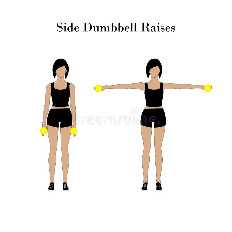 Dumbbell Side Bend Exercise Stock Vector - Illustration of side, yoga ...