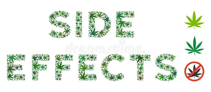 Side Effects Caption Composition of Hemp Leaves Stock Vector ...