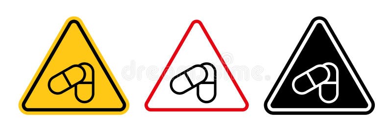 Side Effects Sign Icon Set. Information on Potential Side Effects of ...