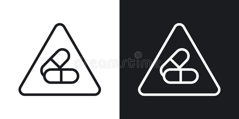 Side Effects Sign Icon Set. Information on Potential Side Effects of ...