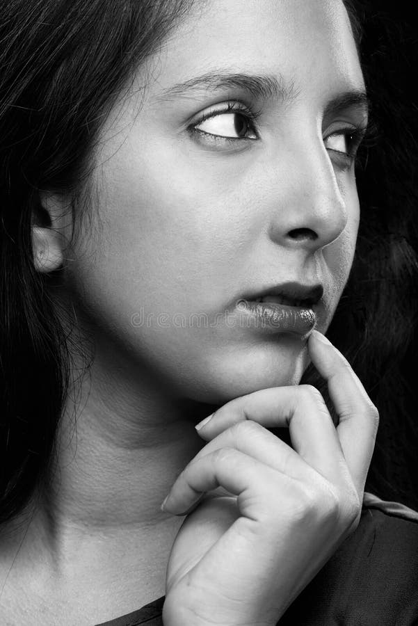 Side of face young woman stock image. Image of beautiful - 74361587