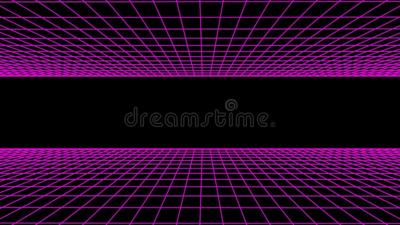 SIDE Flight Seamless Grid Net Polygonal Wireframe Abstract Retro Tunnel ...