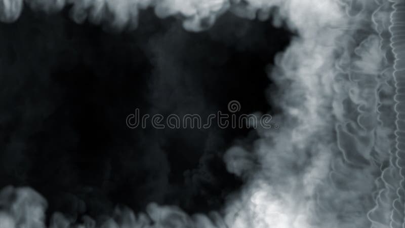 Side Frame of Dense White Smoke, Isolated - Abstract 3D Rendering Stock ...