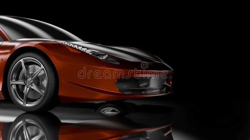 Side/front view sport car stock illustration. Illustration of sportscar ...