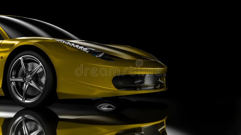 Side/front view sport car stock illustration. Illustration of speed ...