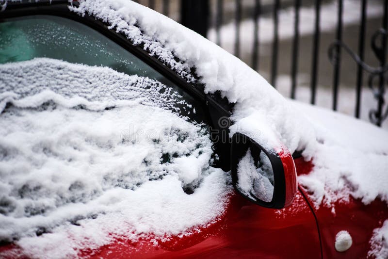 Side of a Frozen Car in a Cold Winter Morning Stock Image - Image of ...