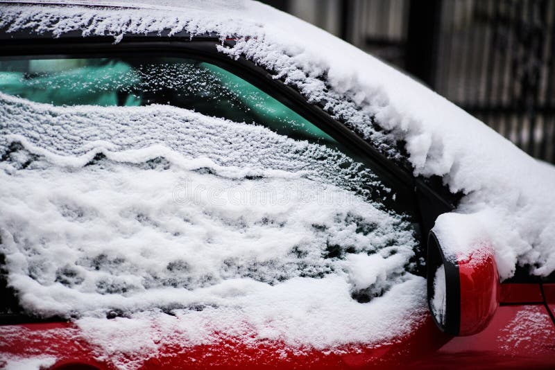 Side of a Frozen Car in a Cold Winter Morning Stock Photo - Image of ...