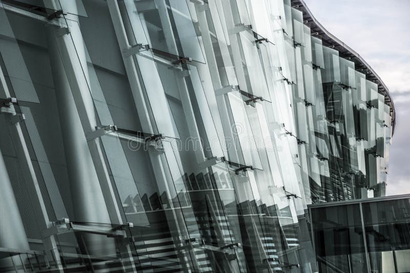 Side of a Glass Corporate Building Stock Image - Image of corporate ...