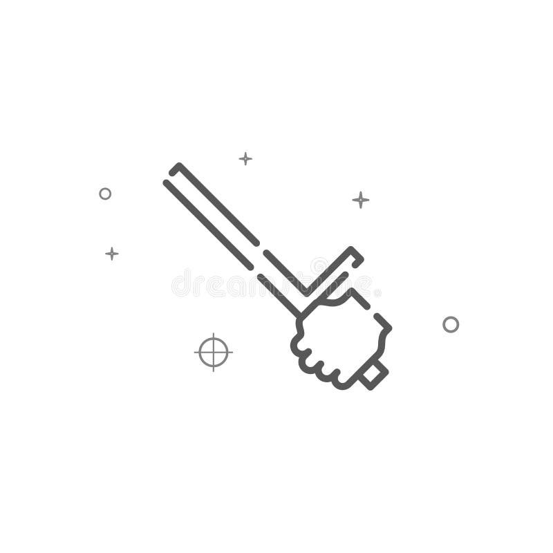 Side Handle Baton Simple Vector Line Icon. Symbol, Pictogram, Sign ...