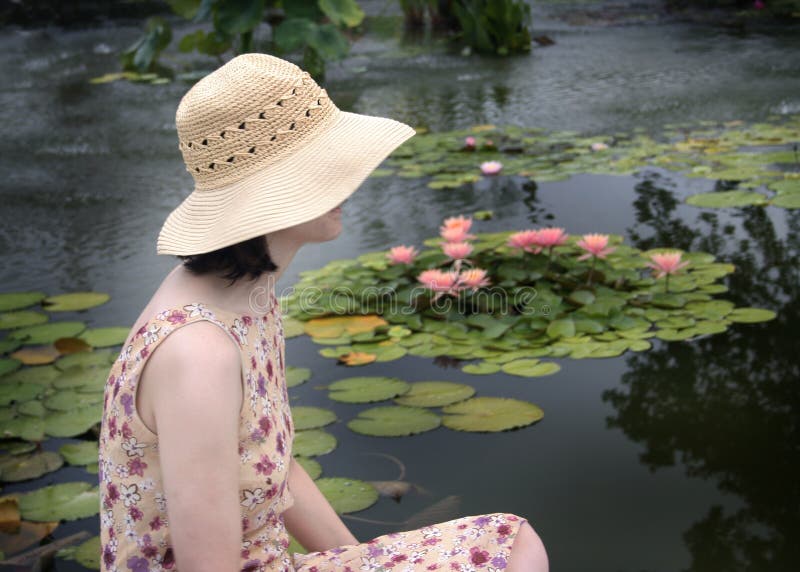 Side hat stock photo. Image of lily, dress, flowers, refreshing - 1119980