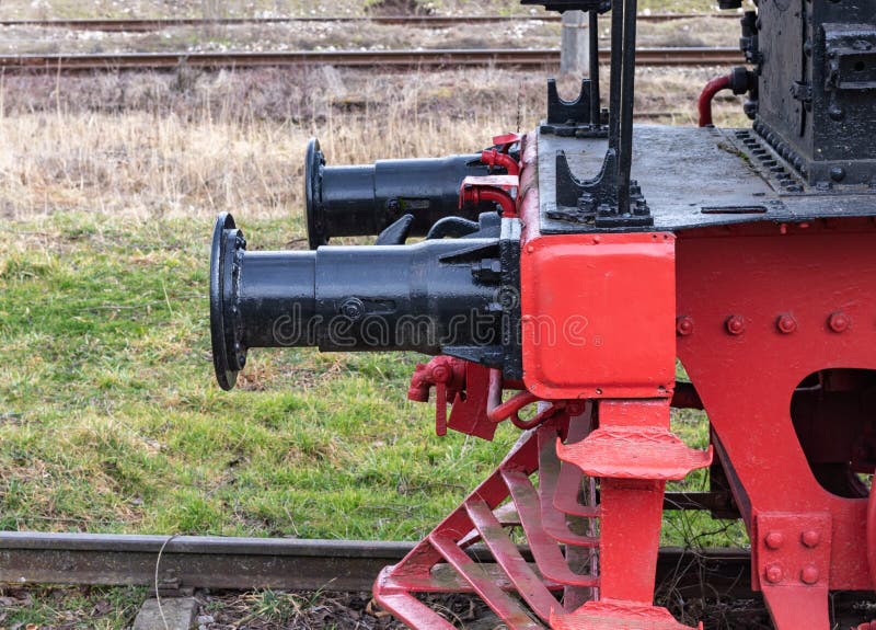 Side Image of the Front of a Train Rail Locomotive Stock Image - Image ...
