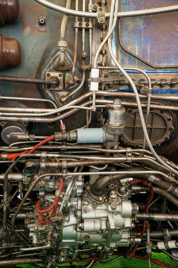 Side View of Jet Airplane Engine Close Up Stock Image - Image of ...