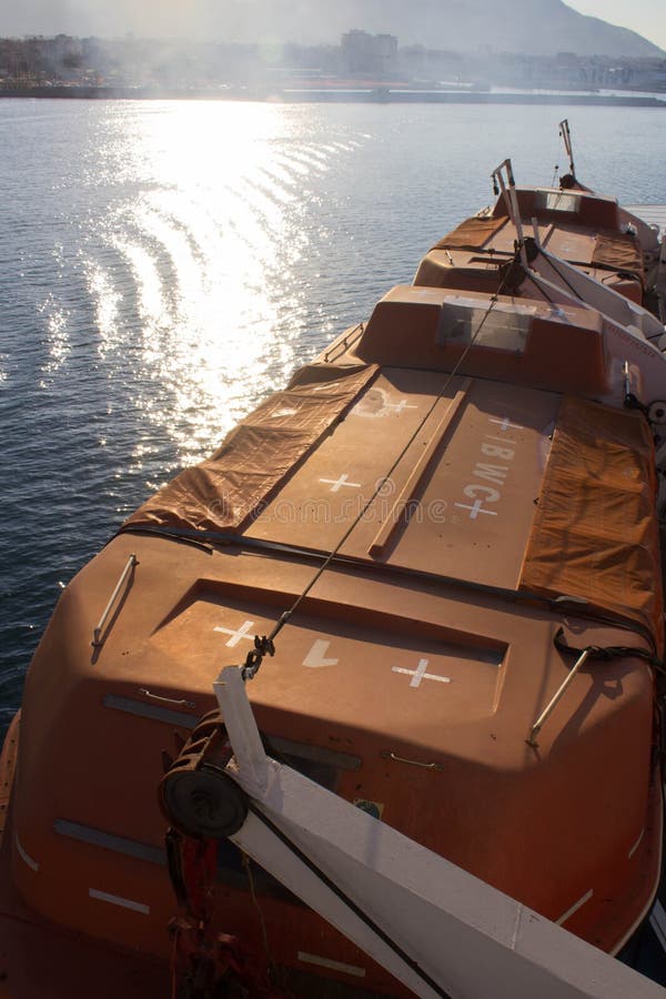 Lifeboat on a ferry editorial stock image. Image of symphony - 65811669