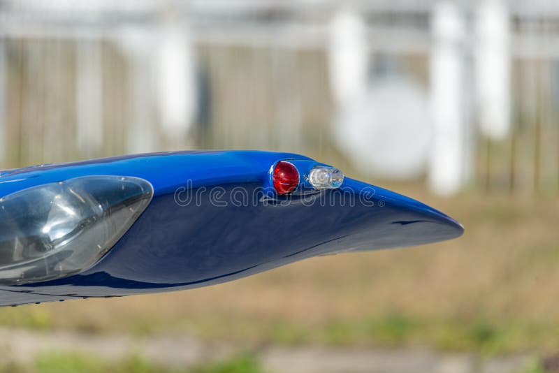 Side Light Lamp on the Wing of an Airplane Close-up Stock Image - Image ...