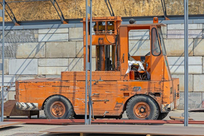 Side Loading Forklift stock photo. Image of loading - 220918776
