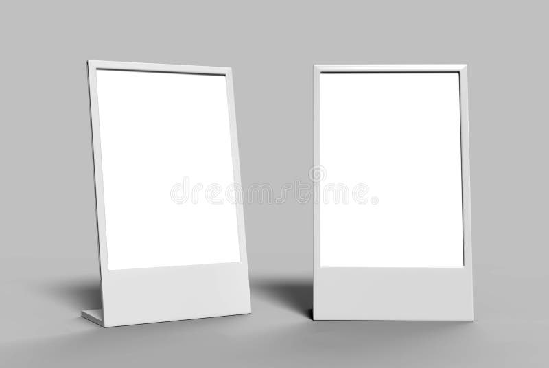 Side Loading Slide in Metal Frame Table Top Counter. Blank White 3d ...