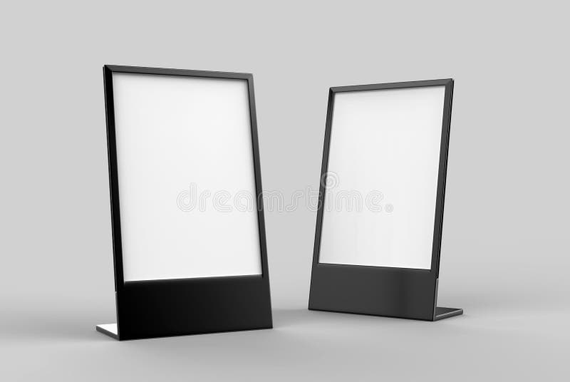 Side Loading Slide in Metal Frame Table Top Counter. Blank White 3d ...