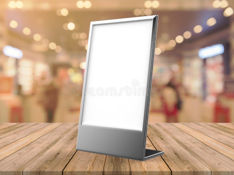 Side Loading Slide in Metal Frame Table Top Counter. Blank White 3d ...