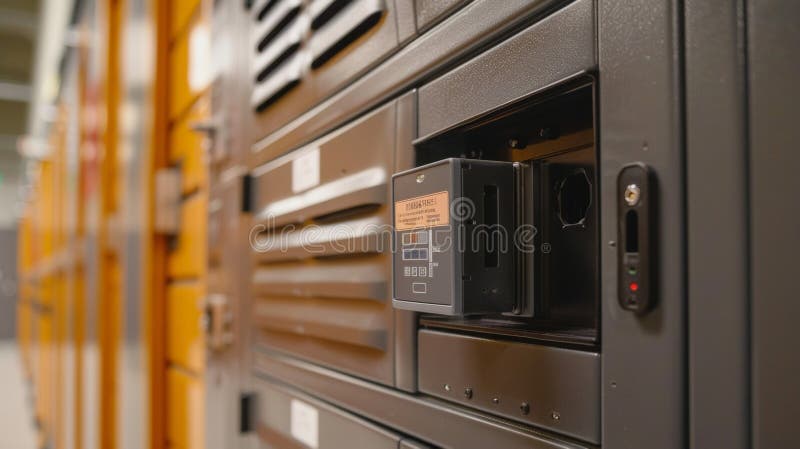 The Side of the Lock Box with a Small Barcode Scanner Builtin for ...