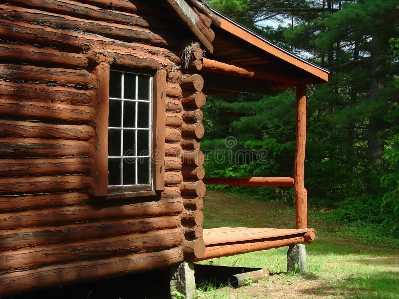 Side of Log Cabin stock photo. Image of pines, cabin, forest - 1072826