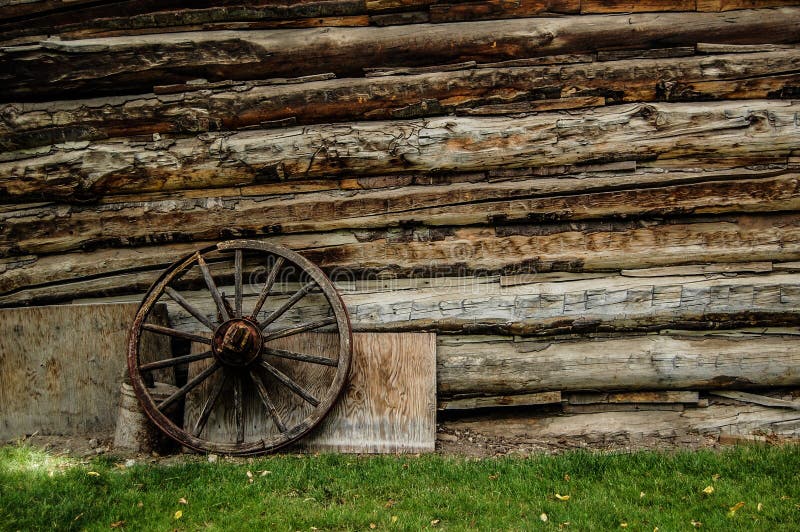 Side of a log cabin stock photo. Image of wood, grass - 55444824