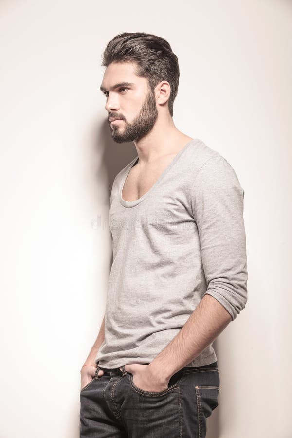 Side of a Man with Hands in His Pockets Stock Photo - Image of ...